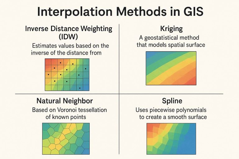 Interpolation Methods in GIS: IDW, Kriging, Spline - GISRSStudy